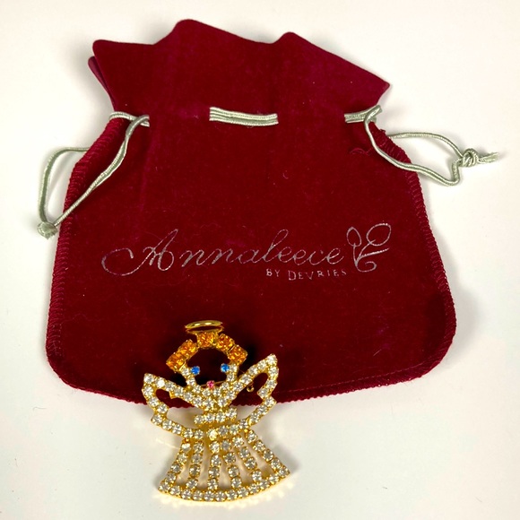 Devries | Jewelry | Annaleece By Devries Crystal Angel Brooch | Poshmark